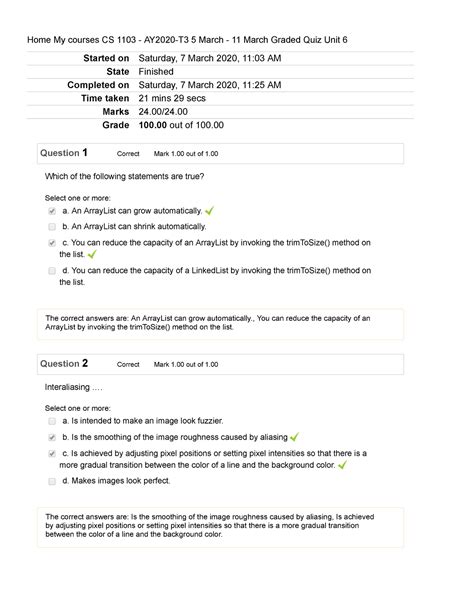 Cs Ay T Graded Quiz Unit Attempt Review Started On