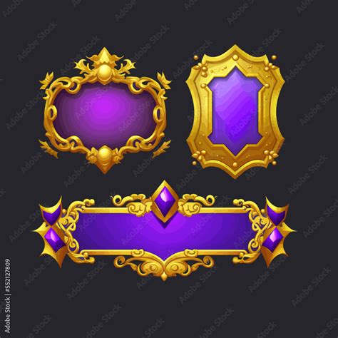 Game Ui Frames Gold Medieval Menu Elements Avatar Ui Fantasy Gold