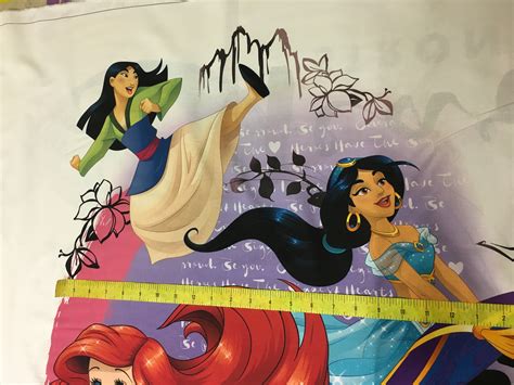 Disney Fabric Princess Fabric Camelot Princess Heart Strong Etsy Uk