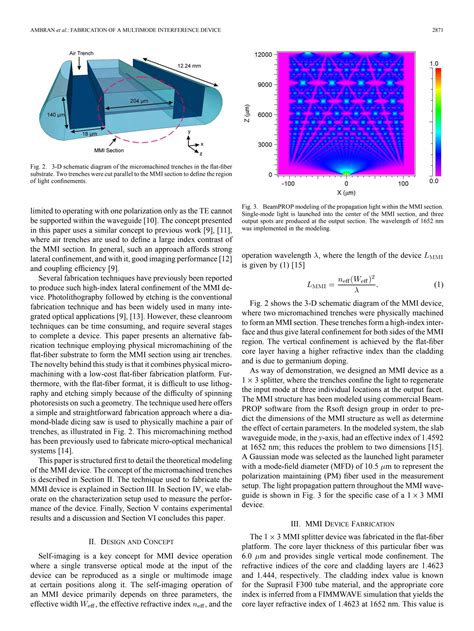 Solution 2012 54 Fabrication Of A Multimode Interference Device In A