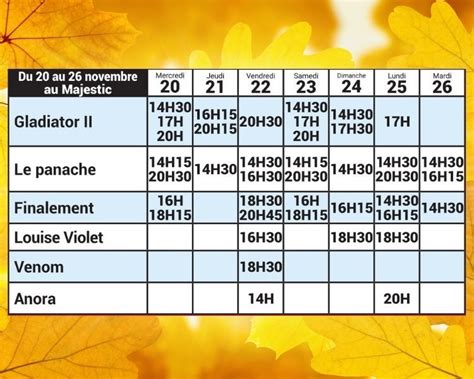 Semaine Du 20 Au 26 Nov Cinéma Théatre Le Majestic Firminy