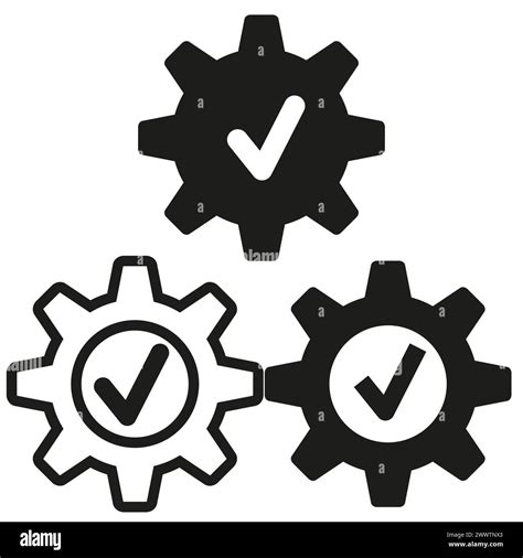 Approved Quality Gears Set Checkmark In Cog Icon Validation Process
