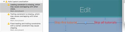 xcode storyboard warning missing and may cause overlapping stack