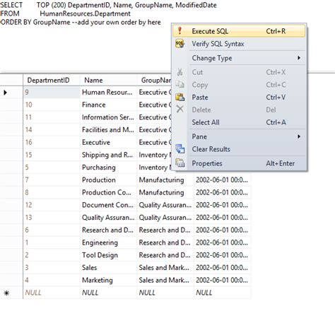 Windows Sql Database Row Order Stack Overflow