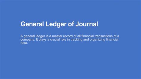 General Ledger And It S Usage Benefits PPT