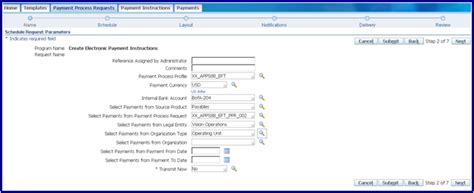 Oracle Applications Oracle R12 Electronic Funds Transfer Eft Payments Setups And Process