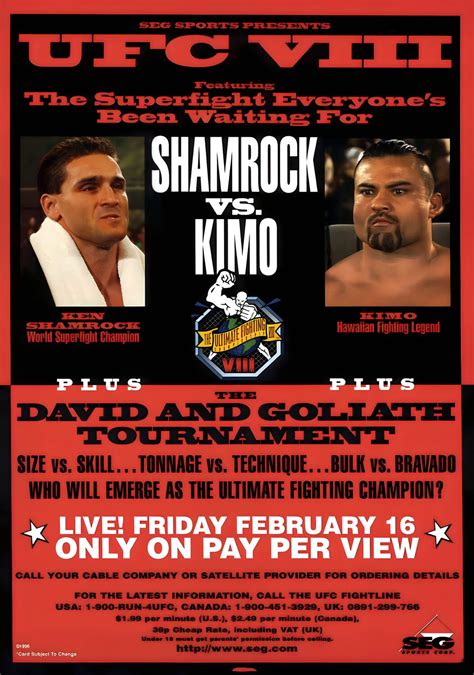 Ufc 8 David Vs Goliath Shamrock Vs Leopoldo Fight Poster
