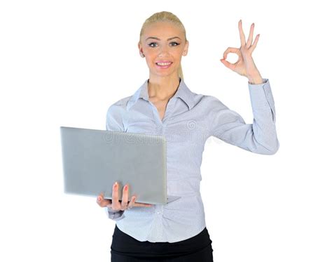 Business Woman Showing Ok Sign Stock Image Image Of Beauty Beautiful
