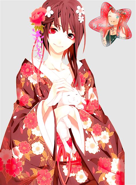 Anime Girl Red Kimono