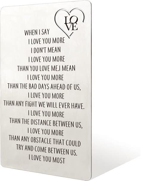 Amazon WINOESHE I Love You Gifts For Husband Engraved Wallet