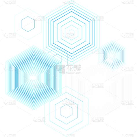 科技风六边形几何科技元素免扣素材