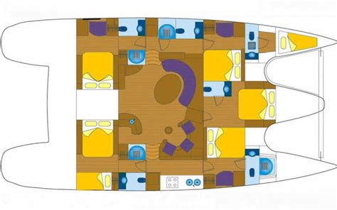 Privilege 585 Catamaran Charter Layout