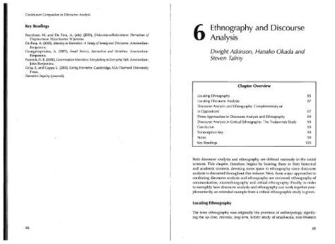 6 Ethnography And Discourse Analysis