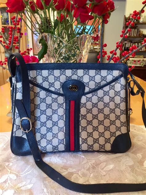 Vintage Gucci Gg Structured Shouldercrossbody Bag Etsy Vintage