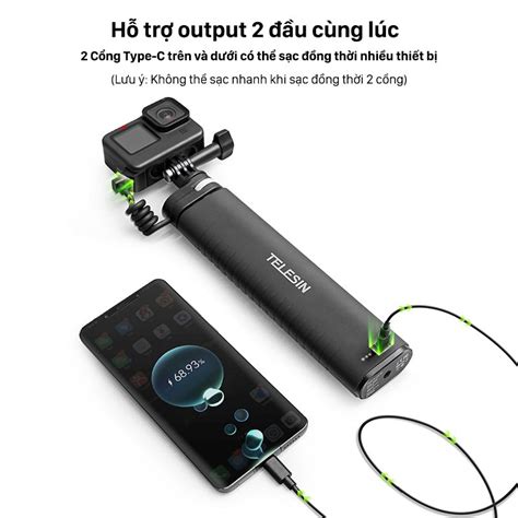 Gậy Selfie Kết Hợp Pin Sạc Dự Phòng 10000mah Telesin Te Css 001 Phụ Kiện Huy Linh