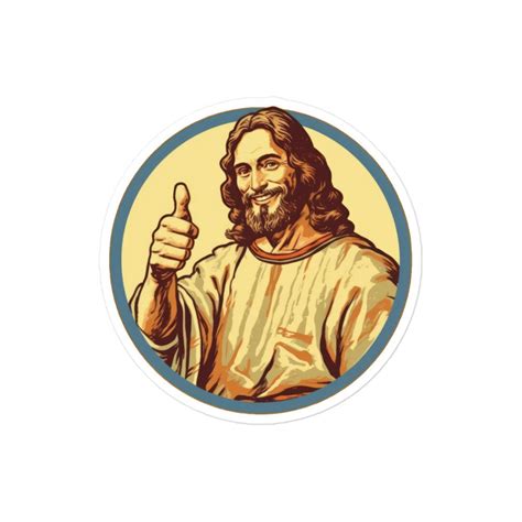 Jesus Giving A Thumb Up Sticker Jesus Christ Decal Kiss Cut Bubble