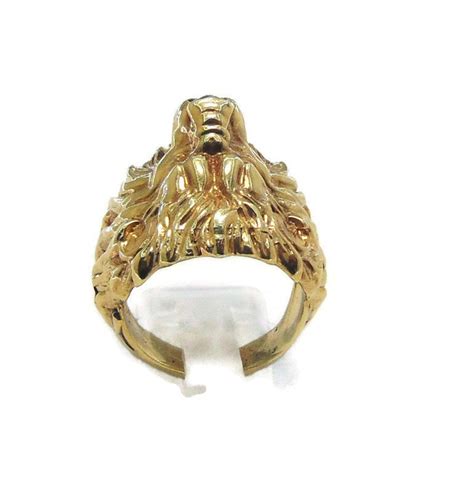 Lion Men S Gold Ring 10K Or 14K Etsy