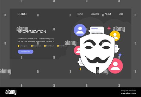 Anonymization Web Banner Or Landing Page Dark Or Night Mode Anonymous