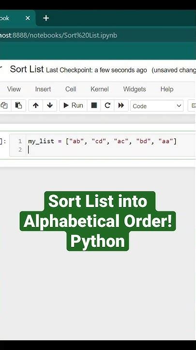 Sort List Into Alphabetical Order Shorts Python Programming Coding Youtube