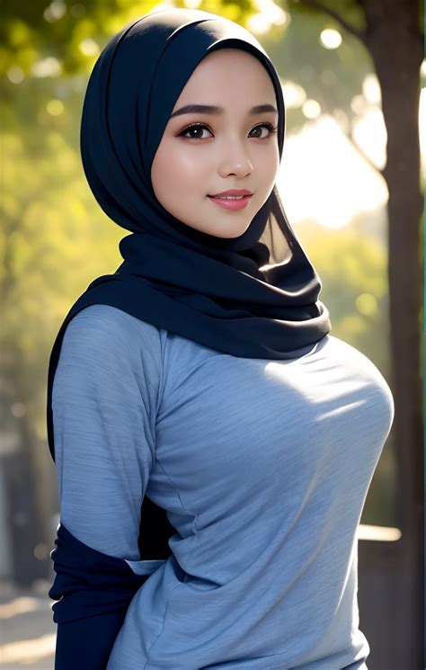 A Close Up Of A Woman Wearing A Blue Shirt And A Black Scarf Seaart Ai