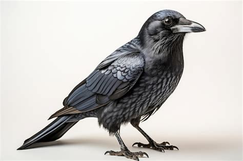 Un Corbeau Sur Fond Blanc Photo Gratuite