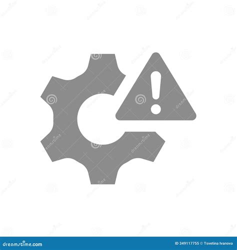 Gear And Exclamation Point System Failure Stock Vector Illustration