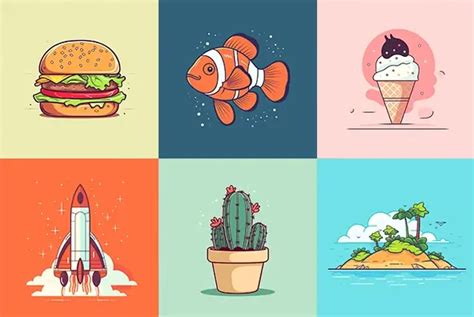 Minimalist Vector 2D Illustrations Midjourney Prompts