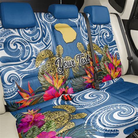 Custom Hawaii Lanai Island Back Car Seat Cover Hibiscus Turle And Map