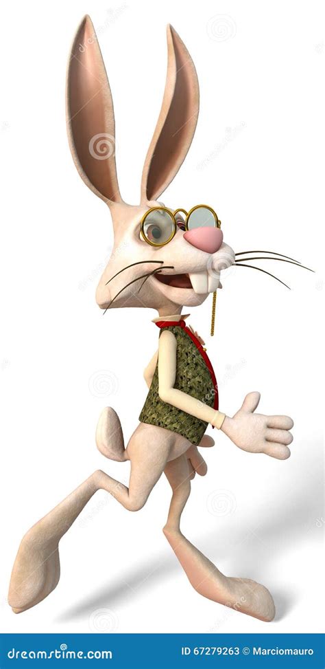 Rabbit Cartoon Running Stock Illustration Illustration Of Hopping