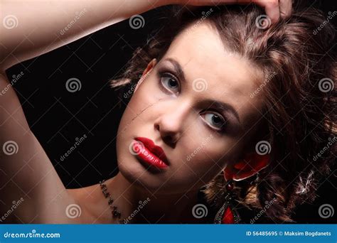 Beautiful Girl With A Scar On Face And Shoulder Stock Image Image Of