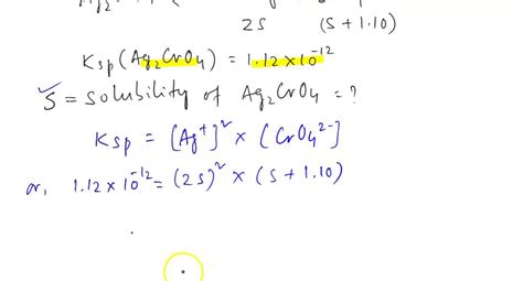 Solved The Solubility Of Solid Silver Chromate Which Has A Ksp 90x