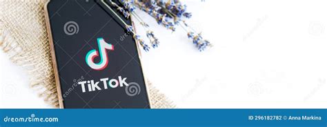 Tver Russia August 5 2020 The Tik Tok Logo On The Smartphone Screen