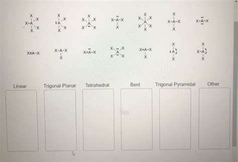 Solved Linear Trigonal Planar Tetrahedral Bent Trigonal