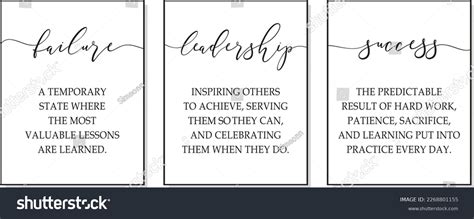 Failure Leadership Success Inspiring Positive Quote Stock Vector