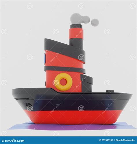 Cartoon Boat Toy D Render Image Stock Illustration Illustration Of Blue Cruise