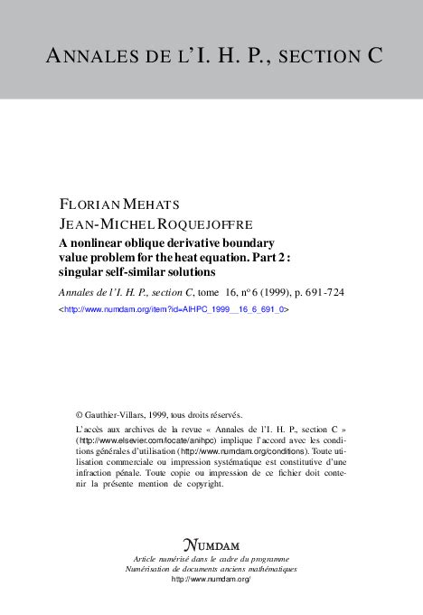 Pdf A Nonlinear Oblique Derivative Boundary Value Problem For The Heat Equation Part 2