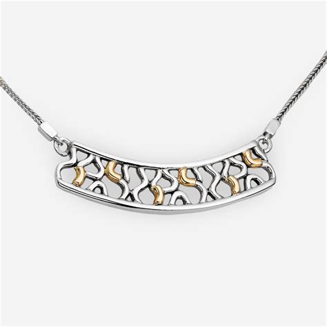 Sterling Silver Openwork Necklace With 14k Gold Details Zanfeld