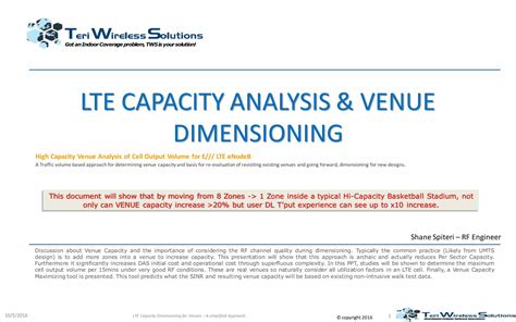 Pdf Venue Capacity Dimensioning Teri