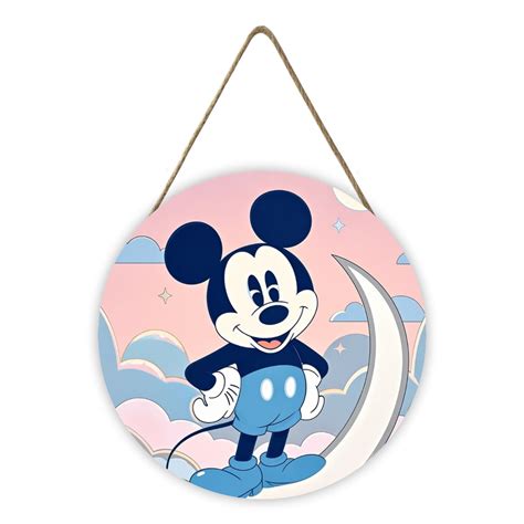 Mic×key Mouse Circular Wooden Hanging Board