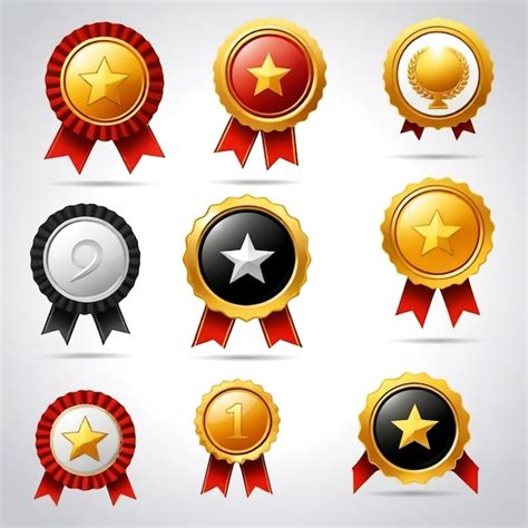 Premium Vector Achievements Vector Set White Background Isolated A