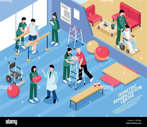 Rehabilitation Center Exercise Therapy Treatment Isometric Poster With