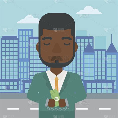 商人因犯罪被铐上了手铐。