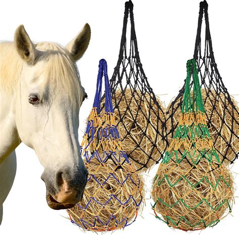 Amazon.com: Easywiny 4 Pcs Hay Nets for Horses, Slow Feeder Hay Nets ...