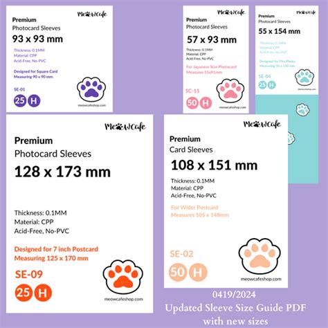 [57x88mm] Meowcafe Premium Cpp Card Sleeve For Kpop Photocards Perfect