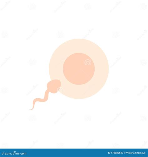 Sperm And Egg Flat Icon Vector Illustration Stock Illustration