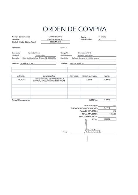 3 Ejemplos De órdenes De Compra Con Plantilla