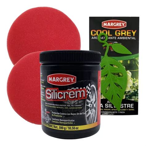 Abrillantador Crema De Silicon Automotriz Silicrem Margrey Con Esponjas Y Aromatizante