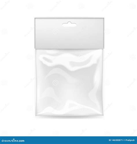 Saco De Pl stico Vazio Branco Hang Slot Ilustração Stock