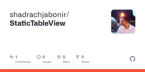 github shadrachjabonir statictableview