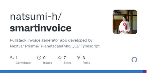 Github Natsumi H Smartinvoice Fullstack Invoice Generator App Developed By Next Js Prisma
